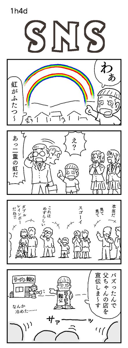 「4コマお題:SNS #4コマ漫画 #1h4d #2h4d 」いさなごの漫画