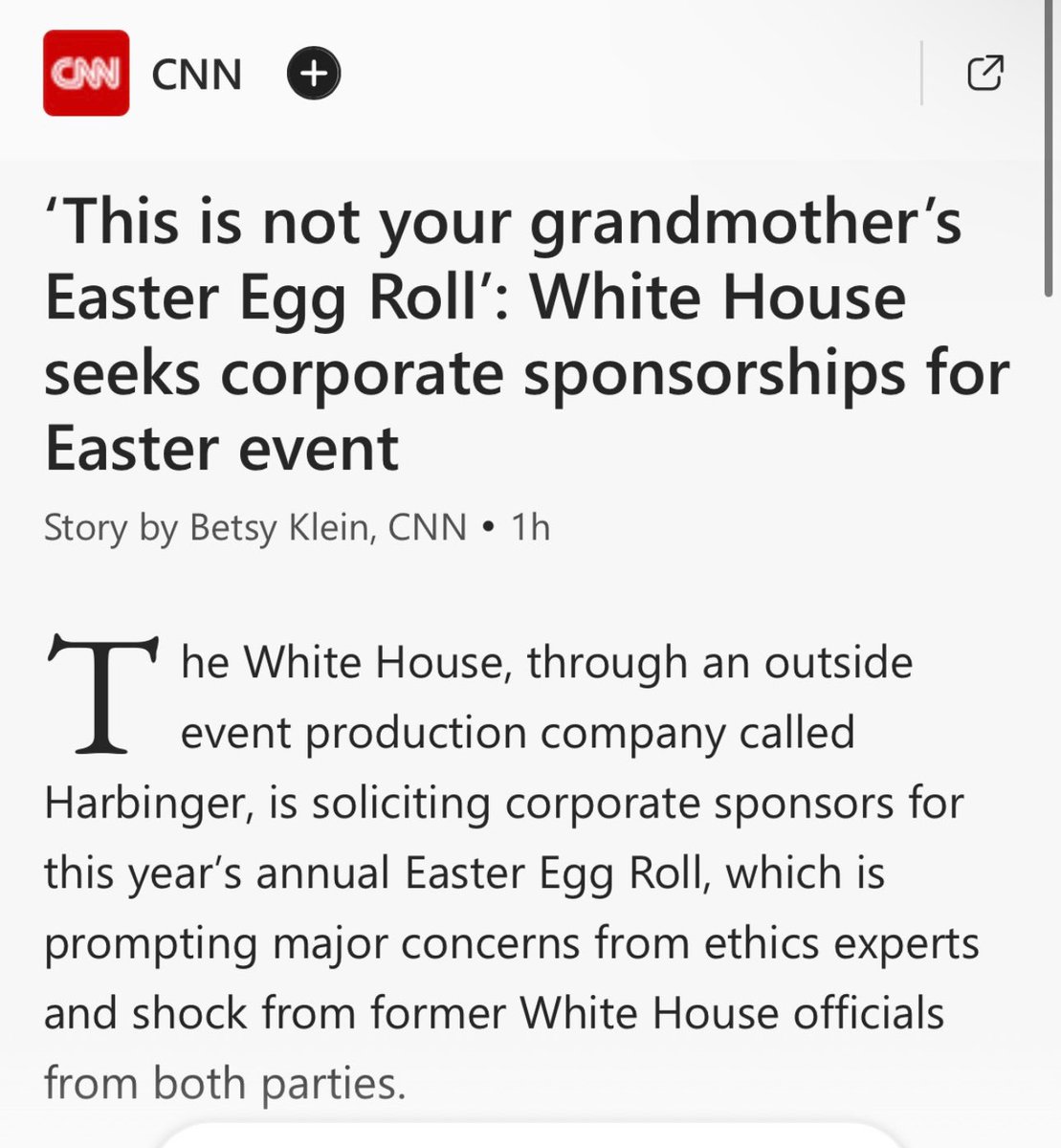 He's even trying to privatize/monetize the Easter Egg Roll - Democratic ...