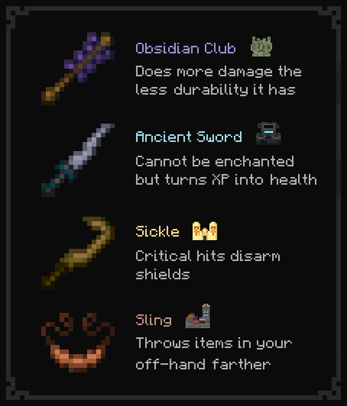 Obsidian Weapons Minecraft