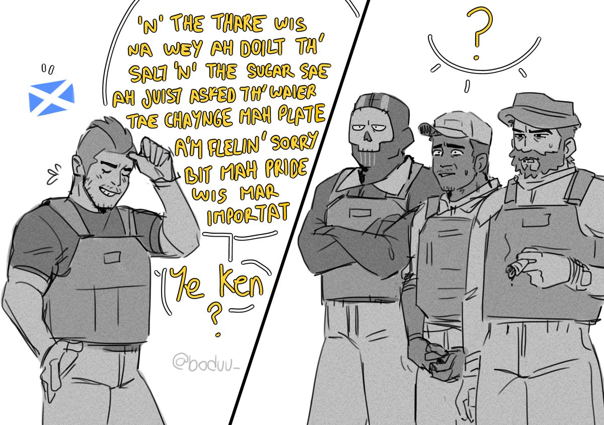 Thank u @milkydough for giving me an excuse to draw Soap as a Spanish 菱 ...