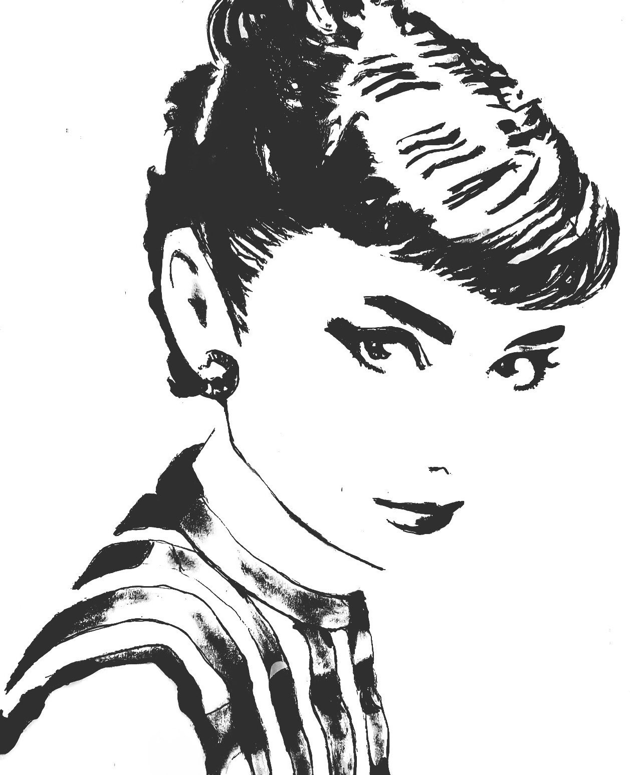 Audrey Hepburn Ink Drawing