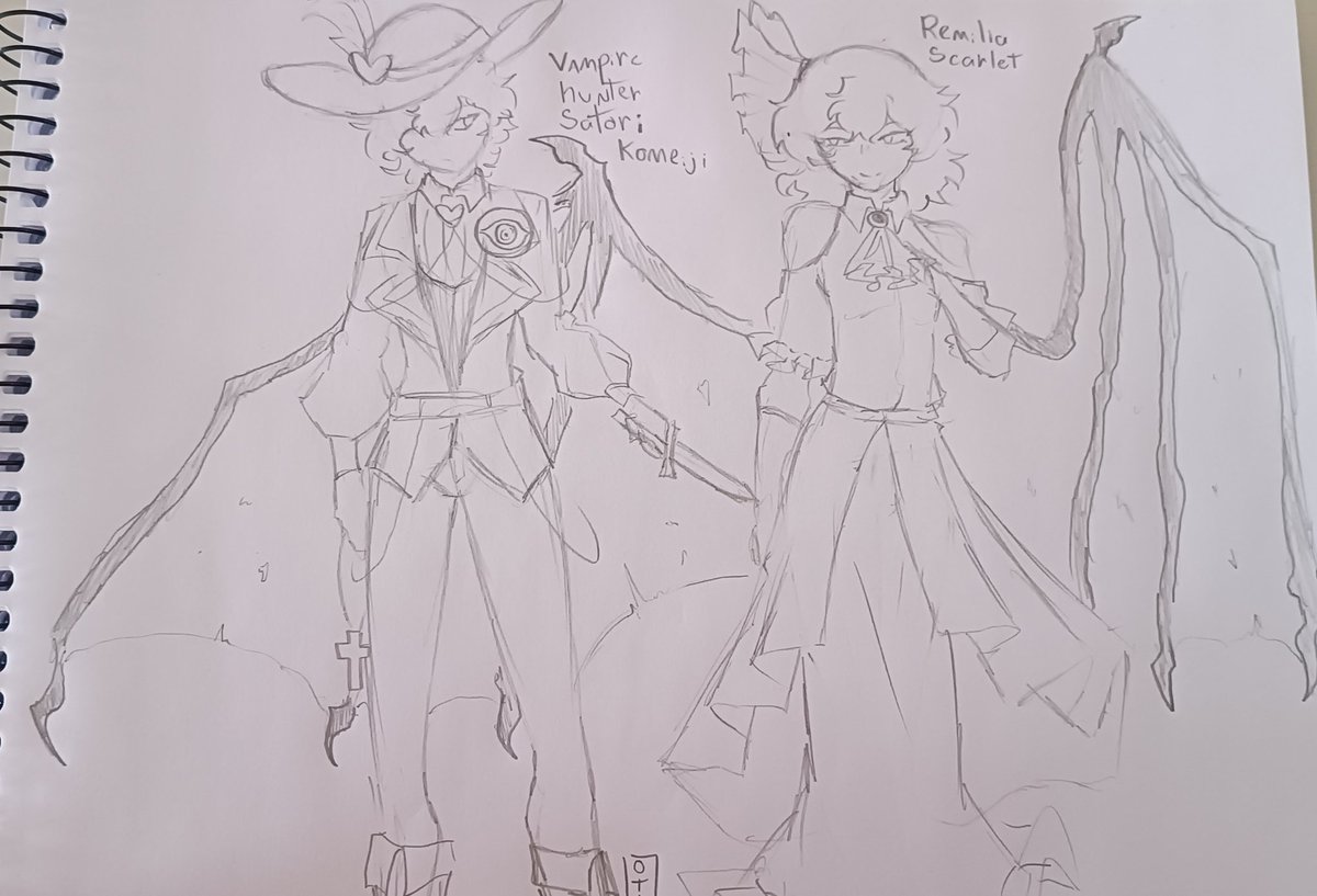 「Satoremi Vampire Hunter AU doodle the #touhou 」Otaeriaの漫画