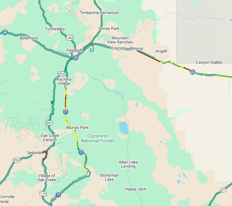 Flagstaff Arizona Highway Map Maps Sunset Crater Volcano National