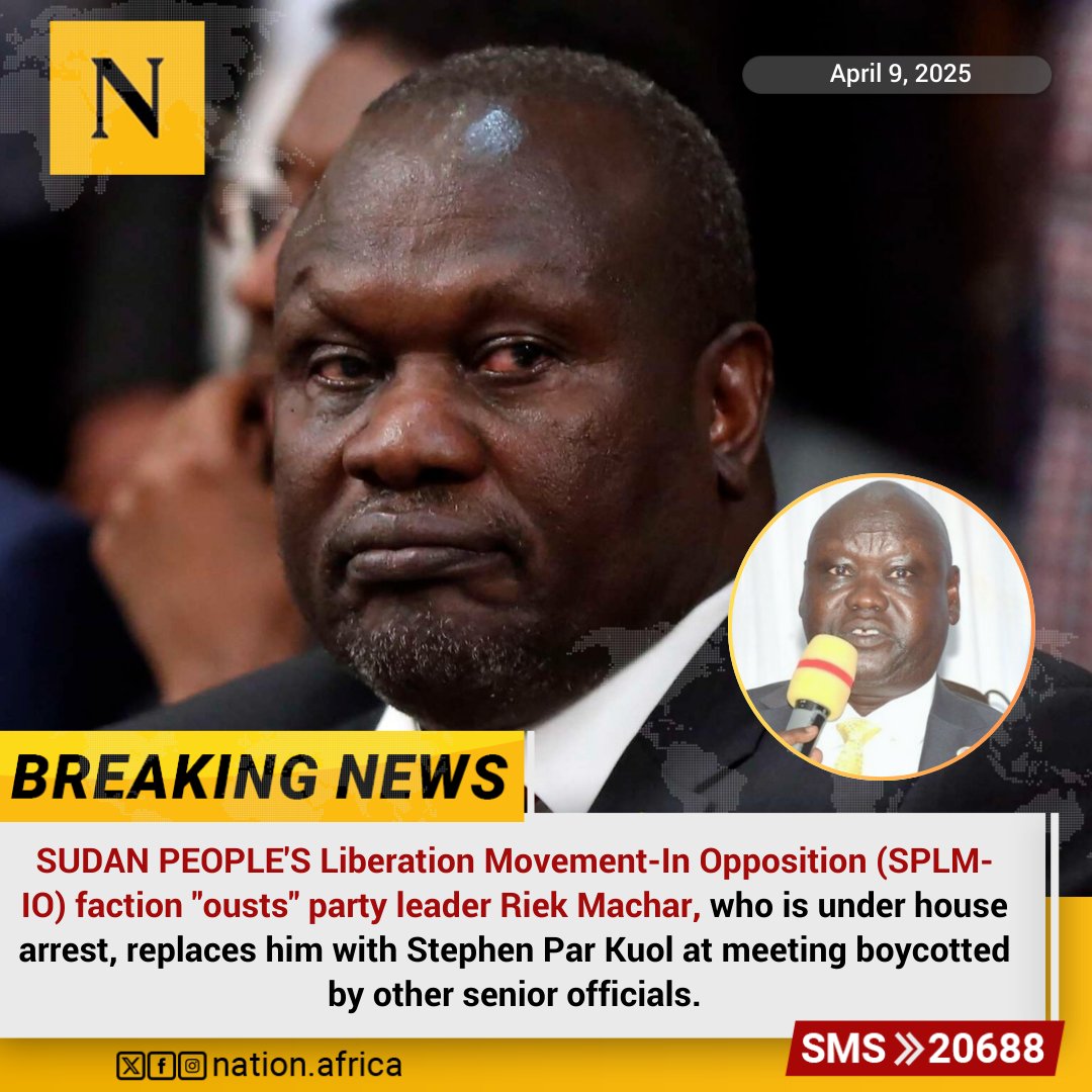Stephen Par Kuol Named Interim SPLM-IO Leader as Riek Machar is Ousted ...