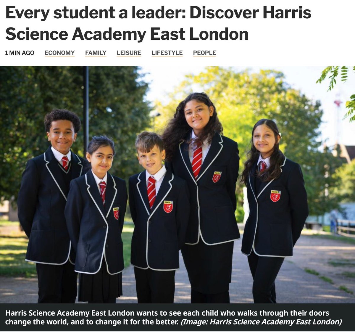 Welcome to Harris Science Academy East London