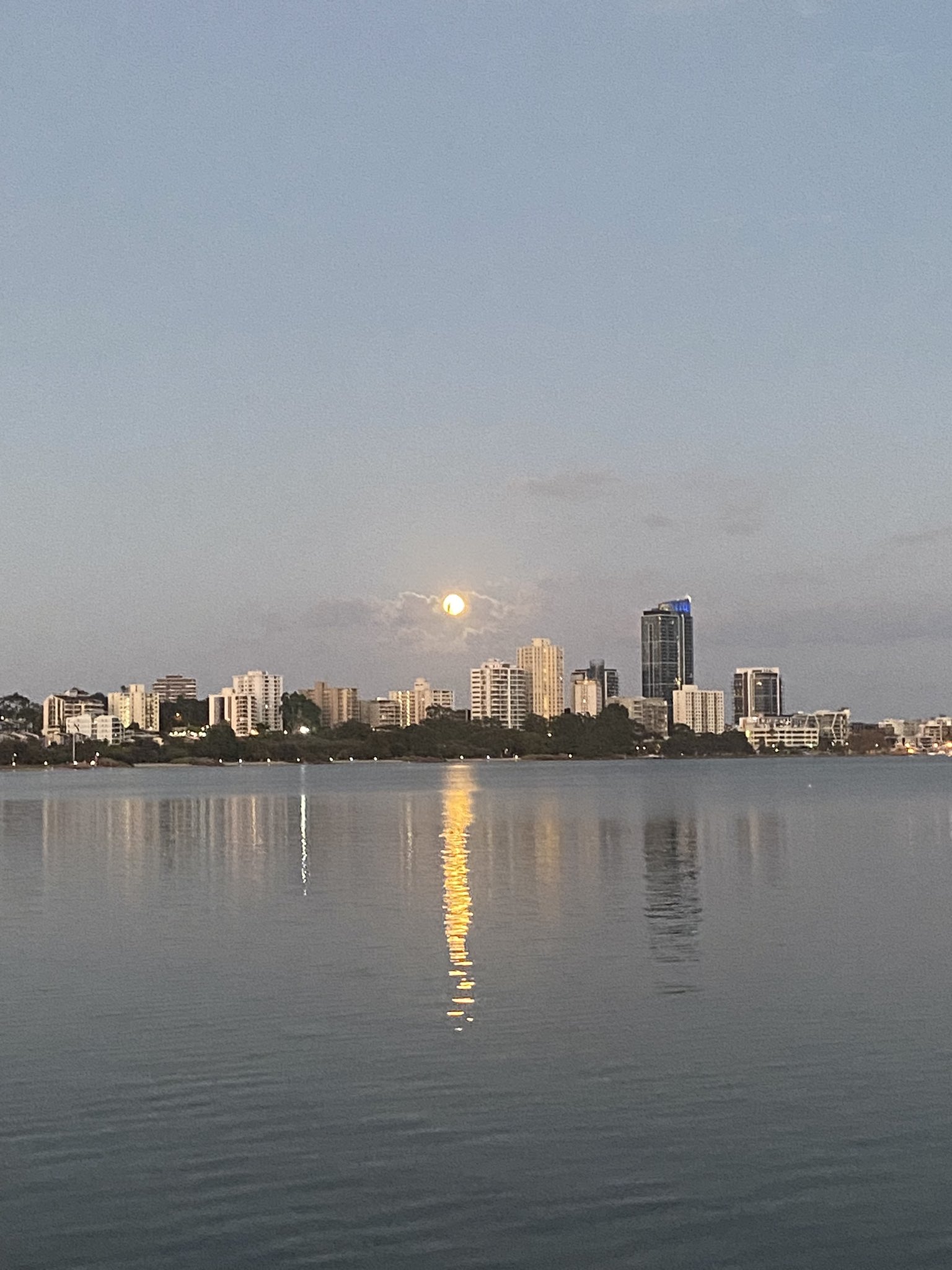 Moon Over Perth Skyline