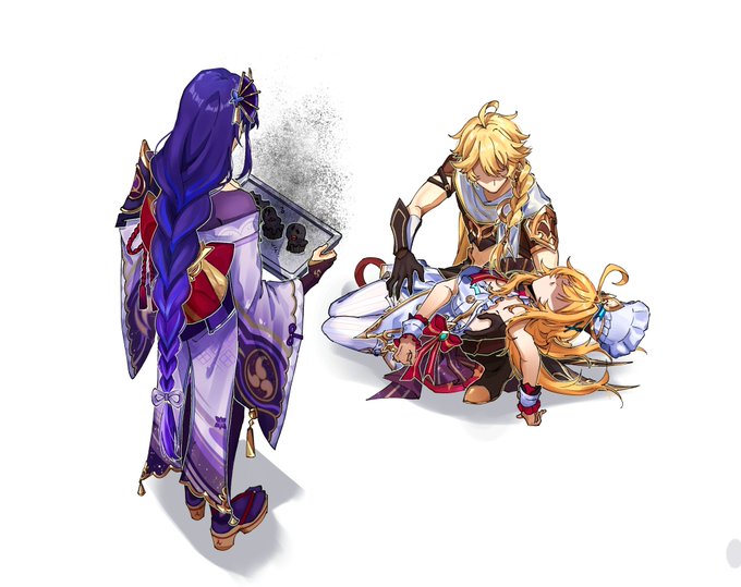 「aether (genshin impact) raiden shogun」Fan Art(Latest)