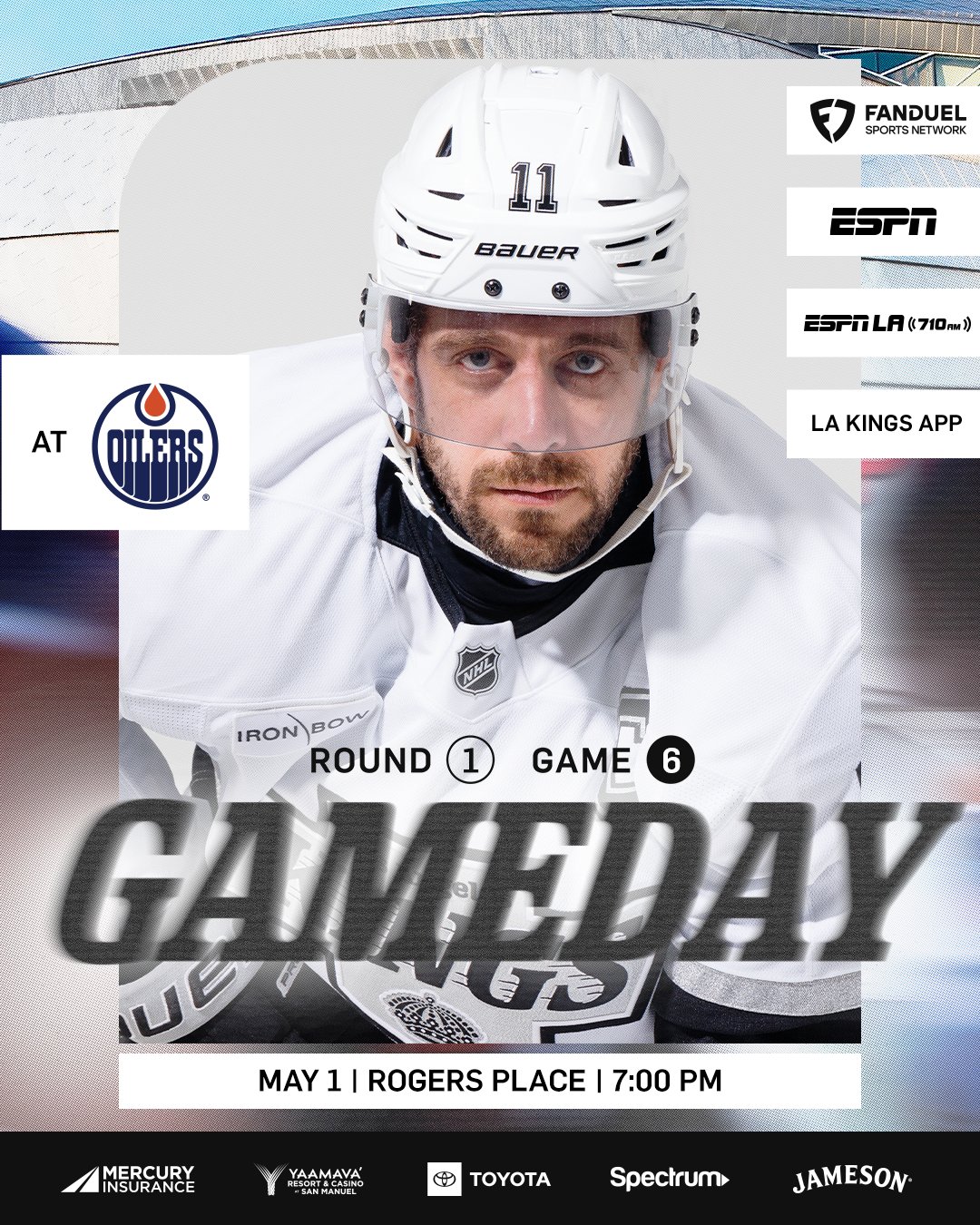 GDT: - 2024-25 season WCQF LA Kings vs Edmonton Oilers game 6 @7:00pm 5/1/25 Oilers lead 3-2 ...