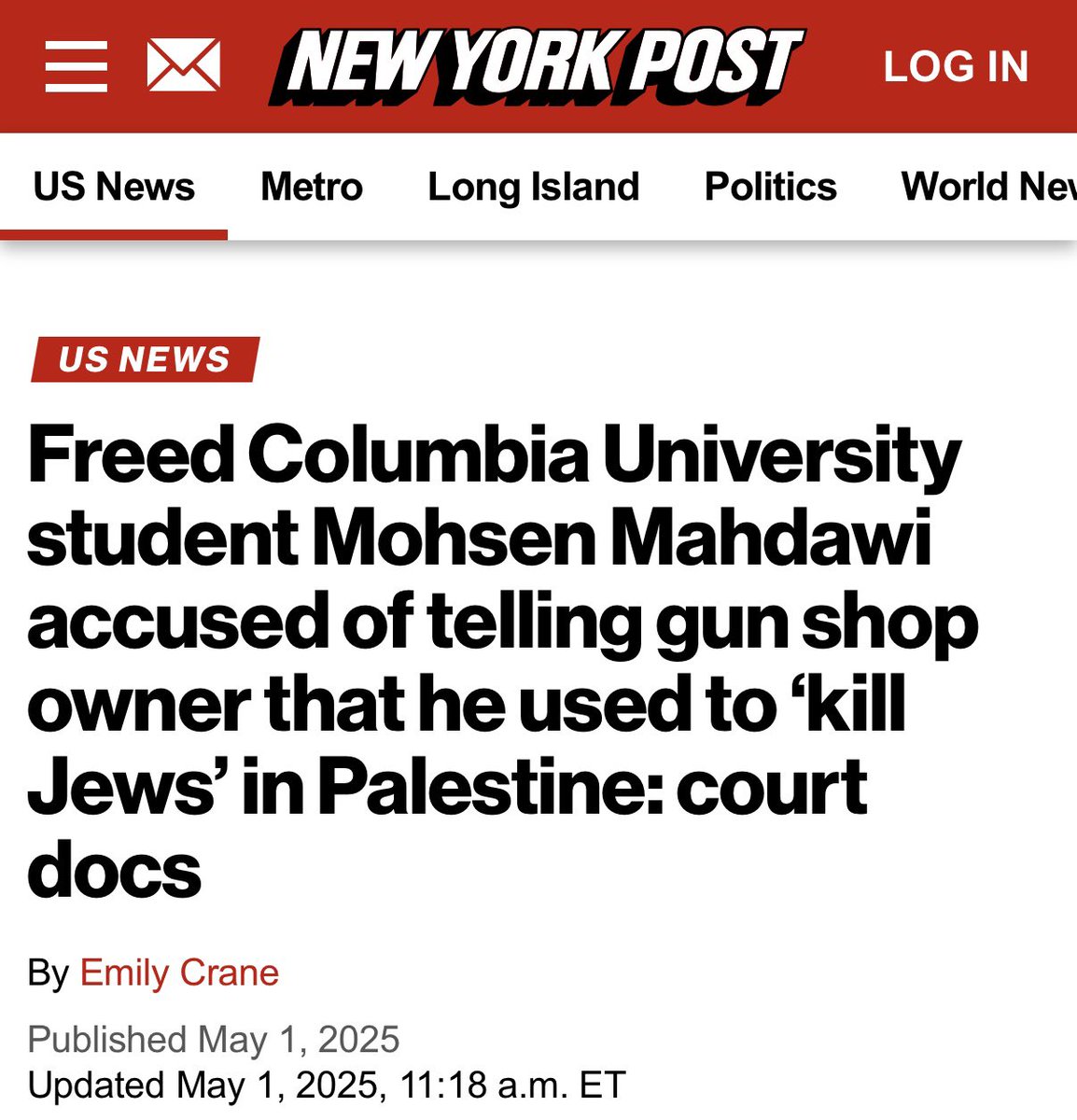 Columbia Student Mohsen Mahdawi Told Gun Store Owner He Used Firearms ...