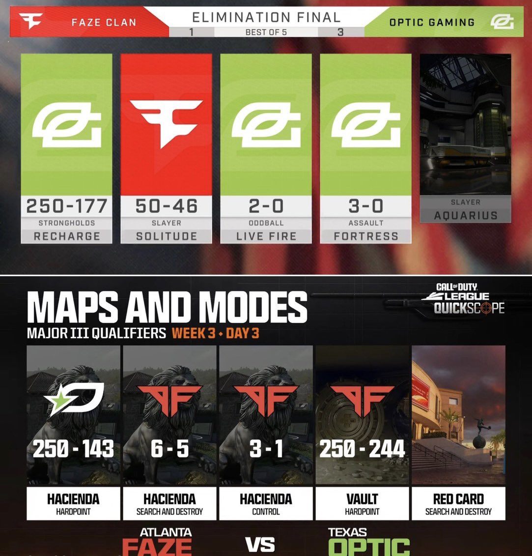 Optic Vs Faze Logo Maps And Modes For OpTic Gaming Vs Atlanta FaZe At