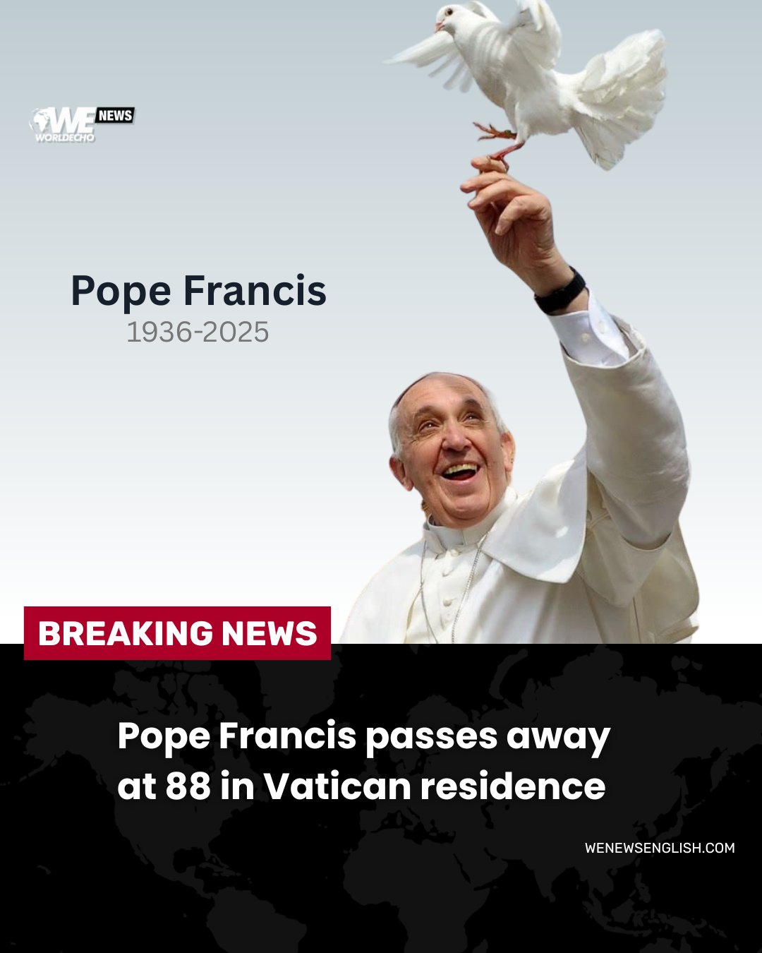 Pope Francis With Dove A Dove Which Was Freed By Children Flanked By