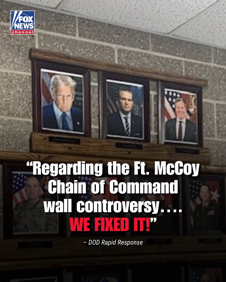 Fort McCoy Commander Suspended After Trump, Vance, Hegseth Portraits ...