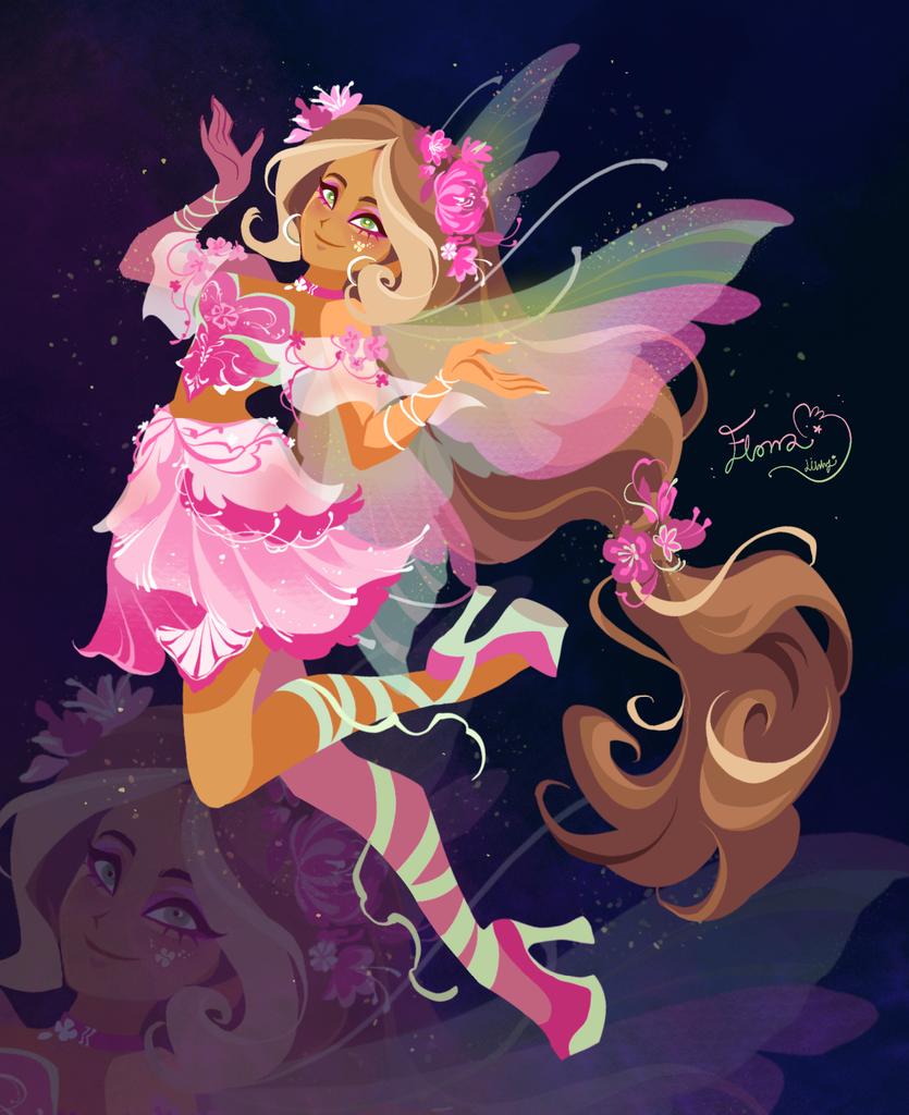 「#Winxclub #winx Reboot Flora redesign!」|𝓛𝓲𝓫𝓫𝔂🩰のイラスト