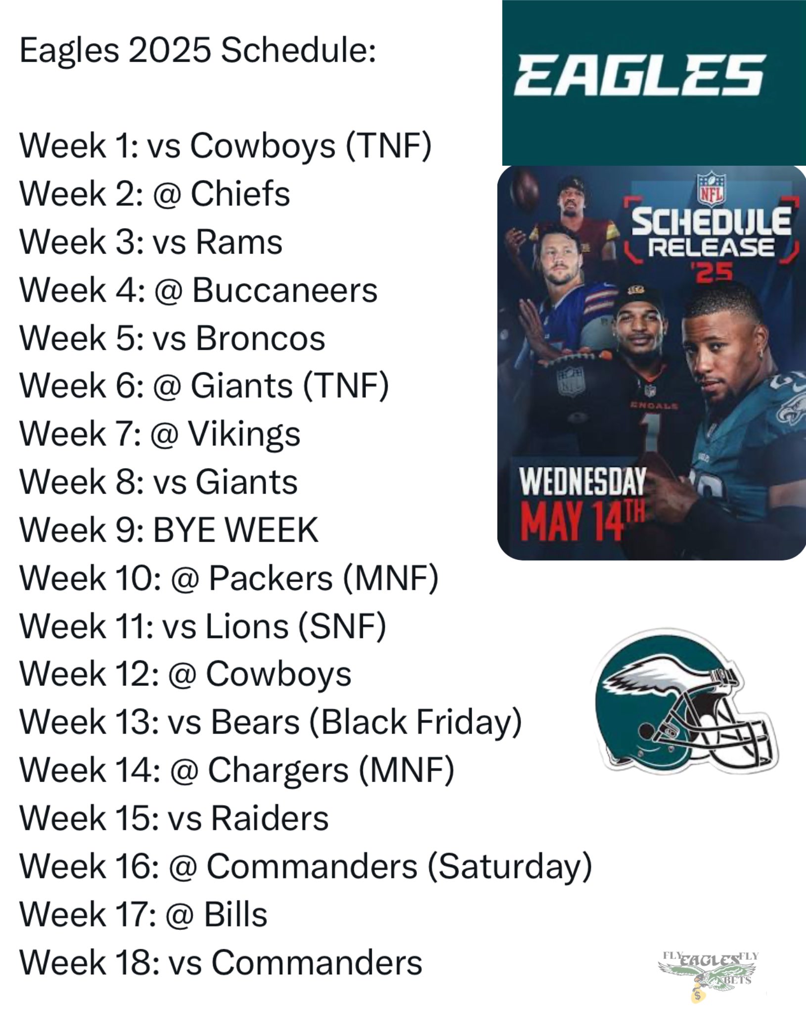 Eagles Schedule 2014