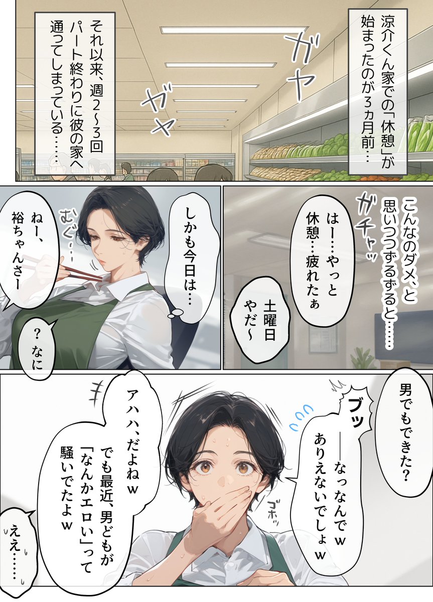 「11/14 」mamaya@AI漫画 「バ先のパート主婦2」配信中！の漫画