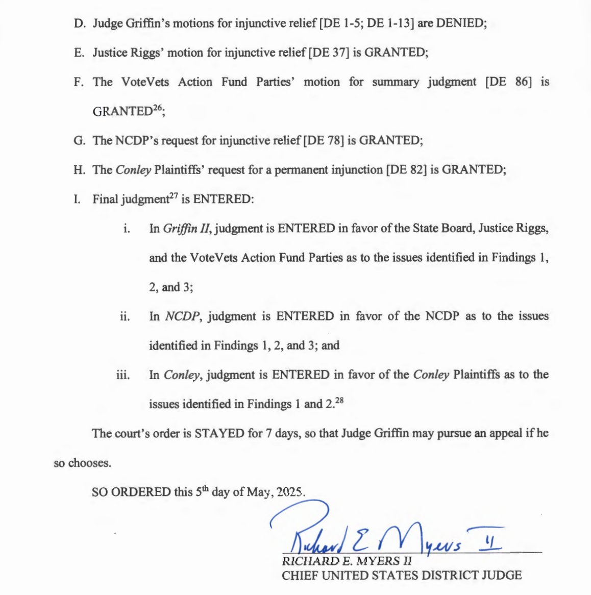 BREAKING: Federal judge says the win for Justice Riggs, a Democrat, is ...