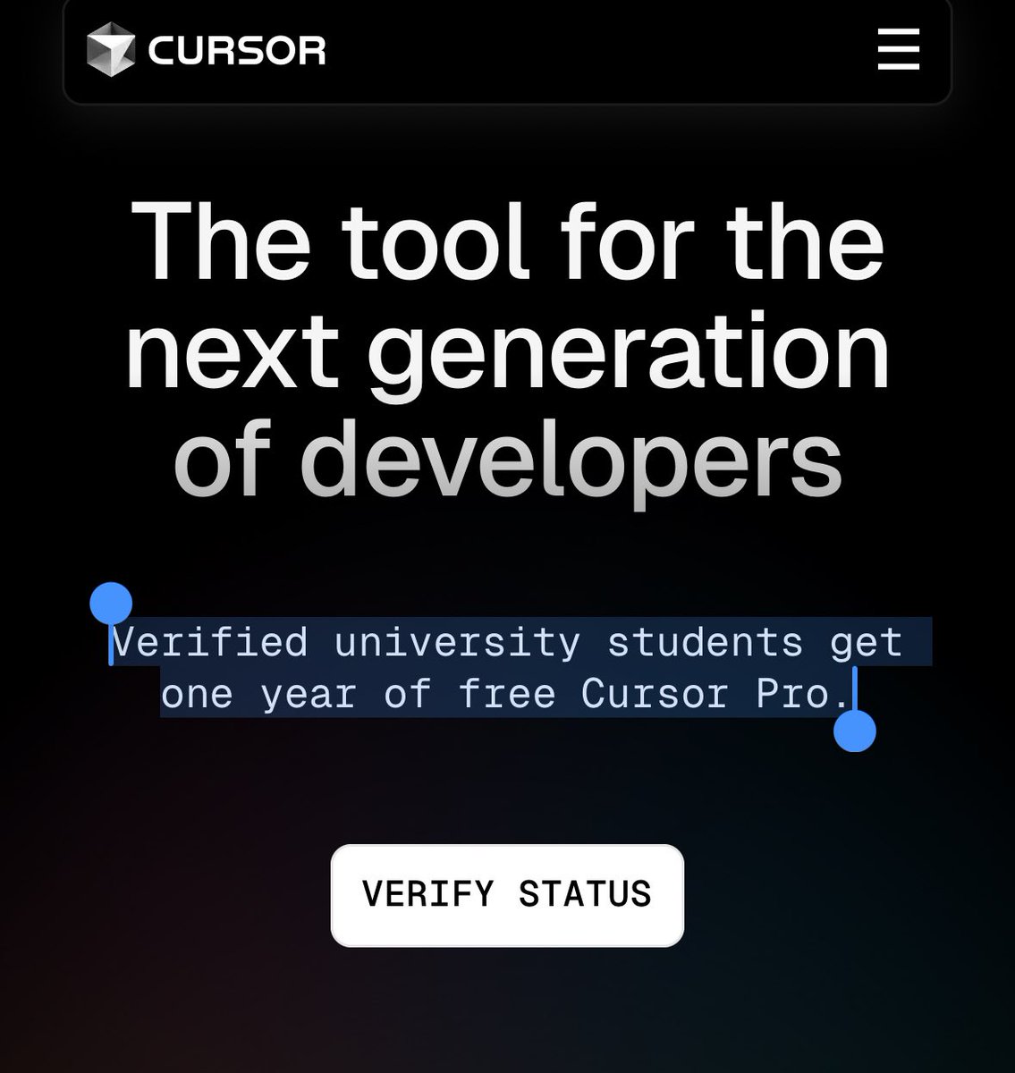 Cursor Offers One Year Free Cursor Pro Access to Verified University ...