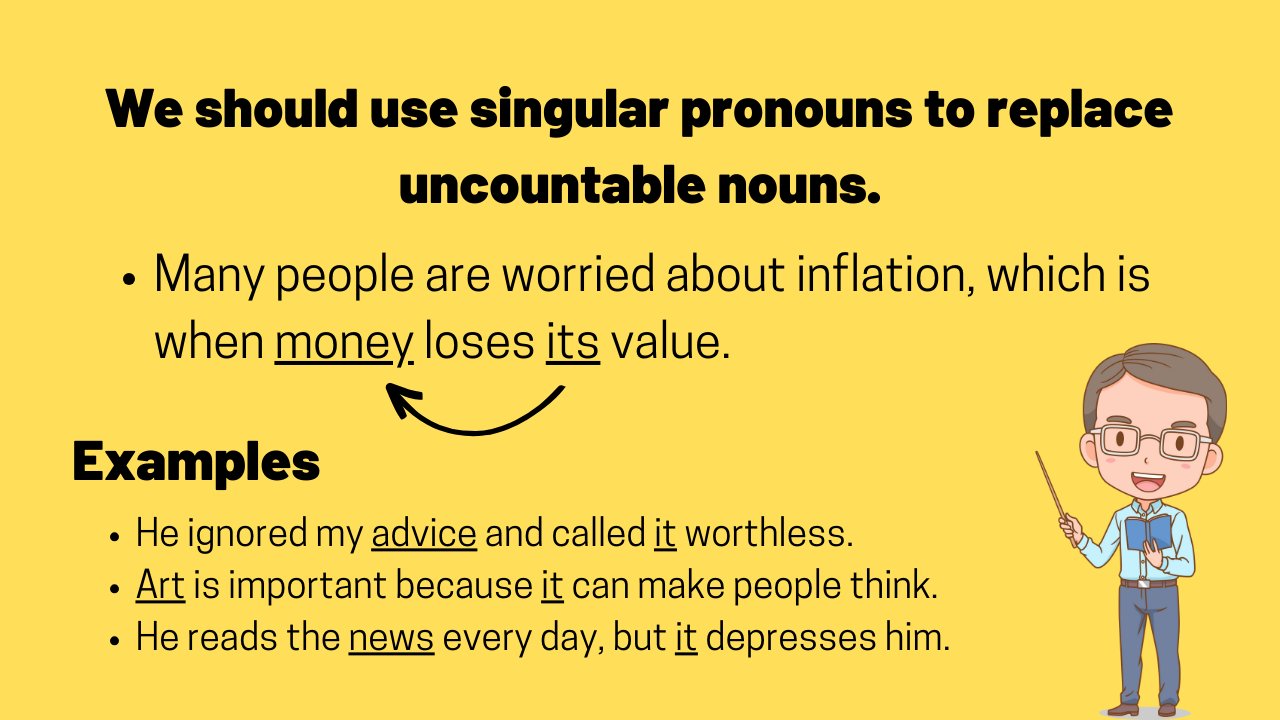 Samples Singular And Plural Pronouns