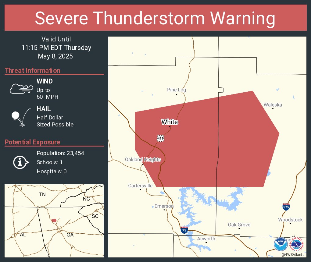 Severe Thunderstorms Prompt Warnings in GA, NC, SC, VA, AL | DeepNewz ...