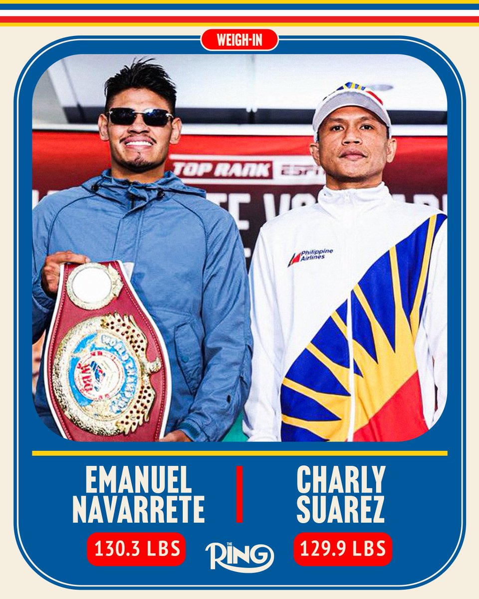 Emanuel Navarrete Misses Weight Ahead of WBO Title Fight vs Charly Suarez Saturday at 10 PM ET ...