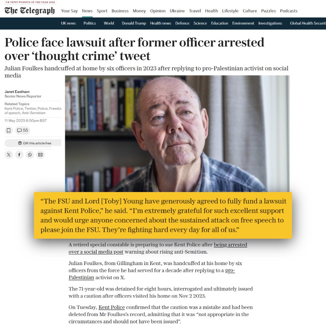 Kent Police Arrest and Detain Retired Special Constable Julian Foulkes ...