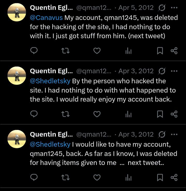 Thread By @Dynabroth - In 2012, Roblox was hacked twice,...