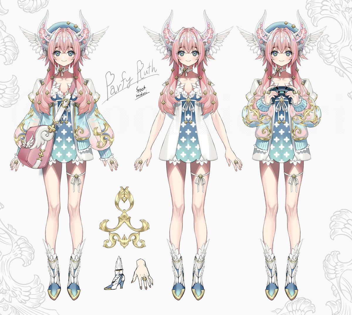 「Live2D提携中国語教育機関、SODAARTさま( )の教材用キャラクターデ」|碧 風羽 Foo Midoriのイラスト