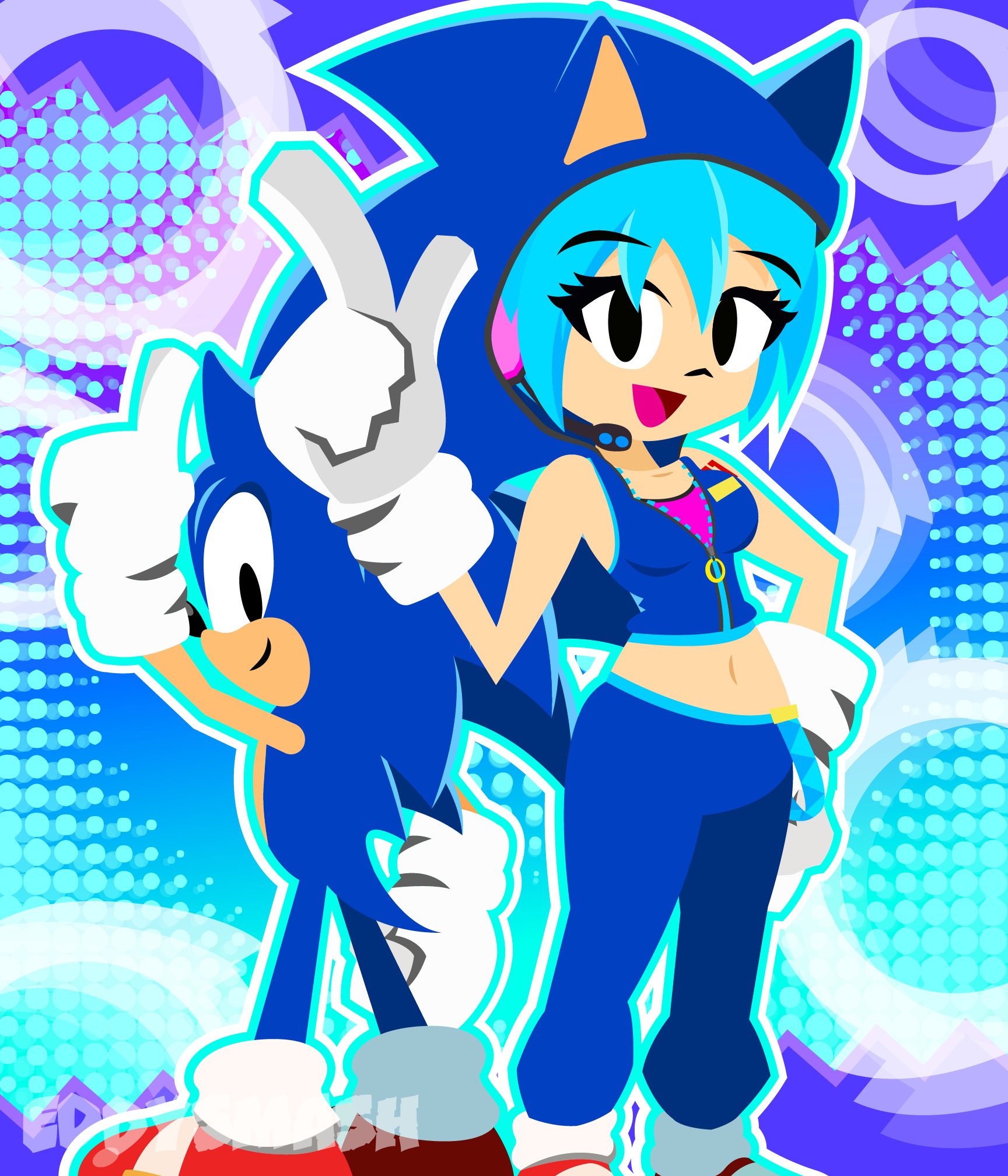 Hatsune Miku And Sonic