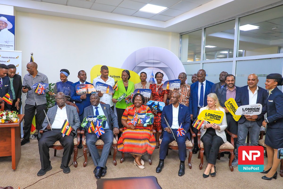 Uganda Airlines Launches Inaugural Flight UR110 to London with Minister ...