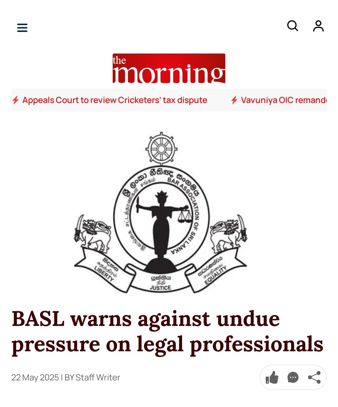 Bar Association Of Sri Lanka Logo Saliya Pieris Re Elected As