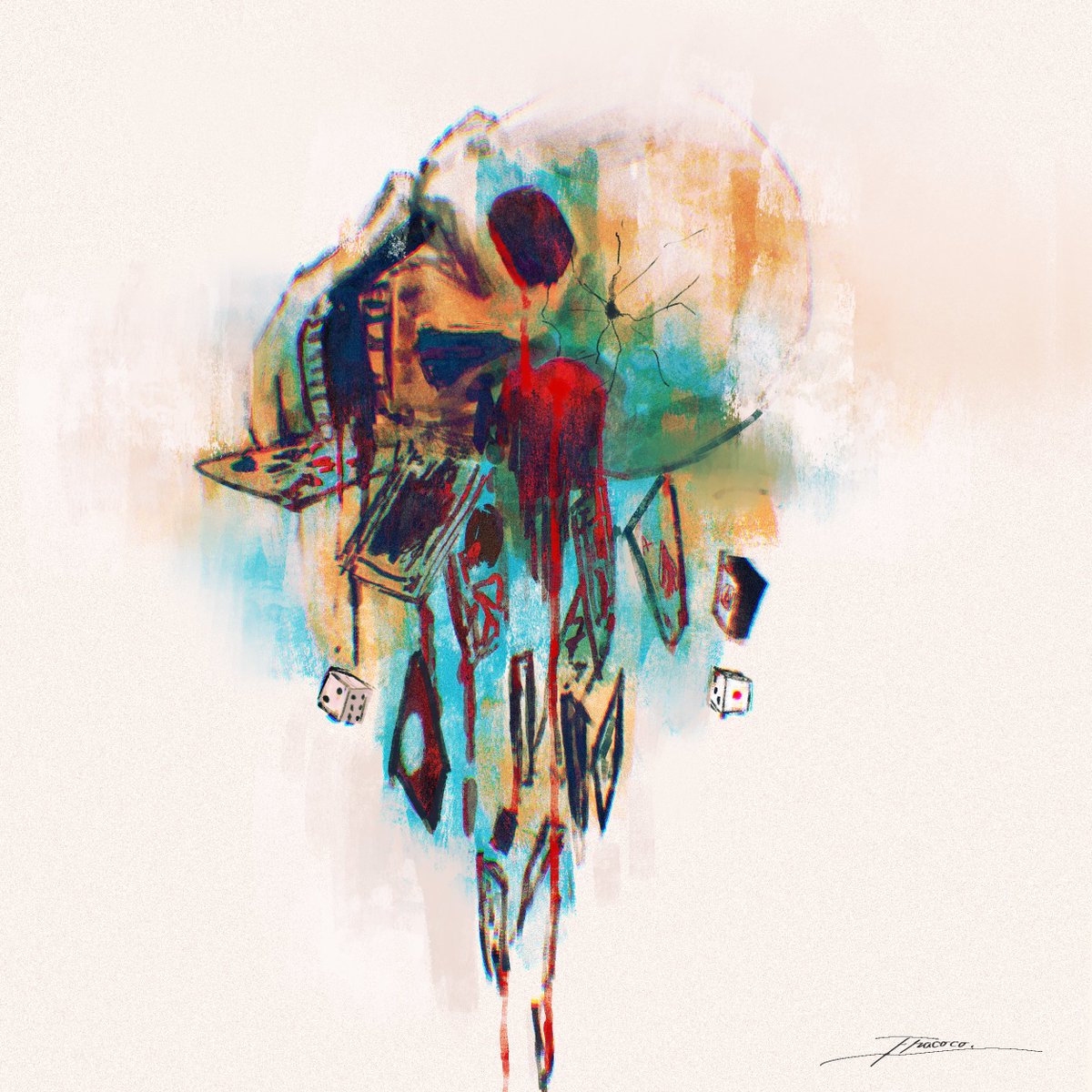 「20分ドローイングお題「博打」 」|fracocoのイラスト