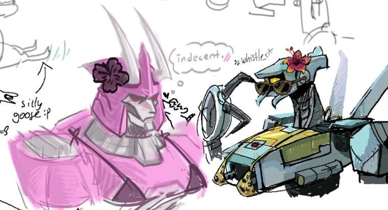 old drawing with @octodenn ️ its summer everyone draw robot bikinis ...
