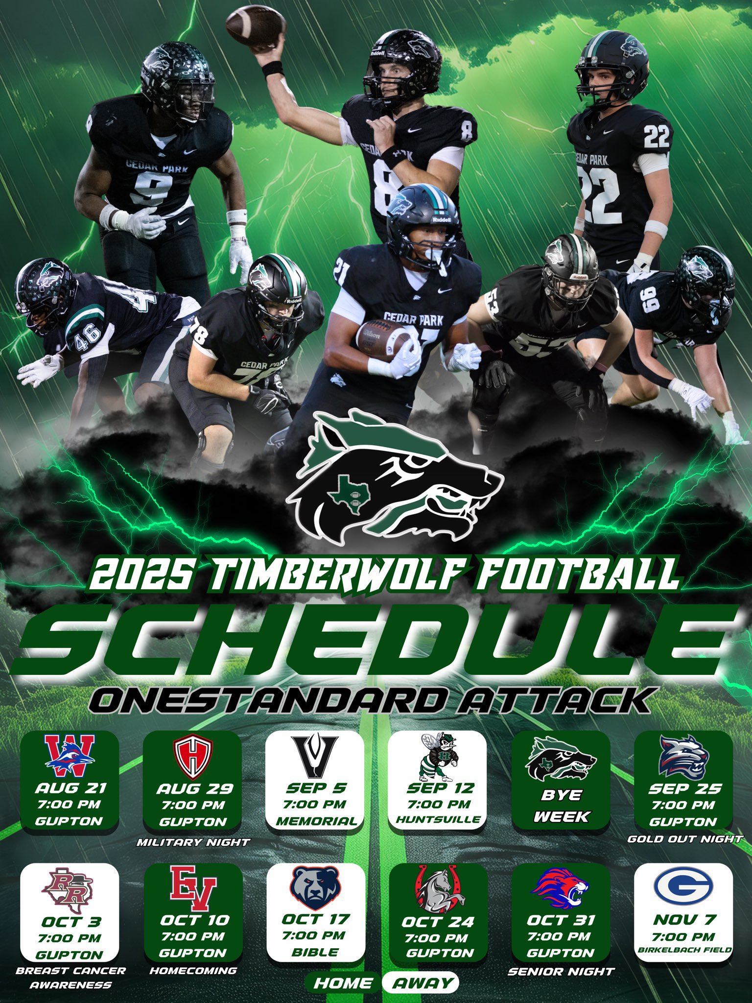 Cedar Park Football Schedule