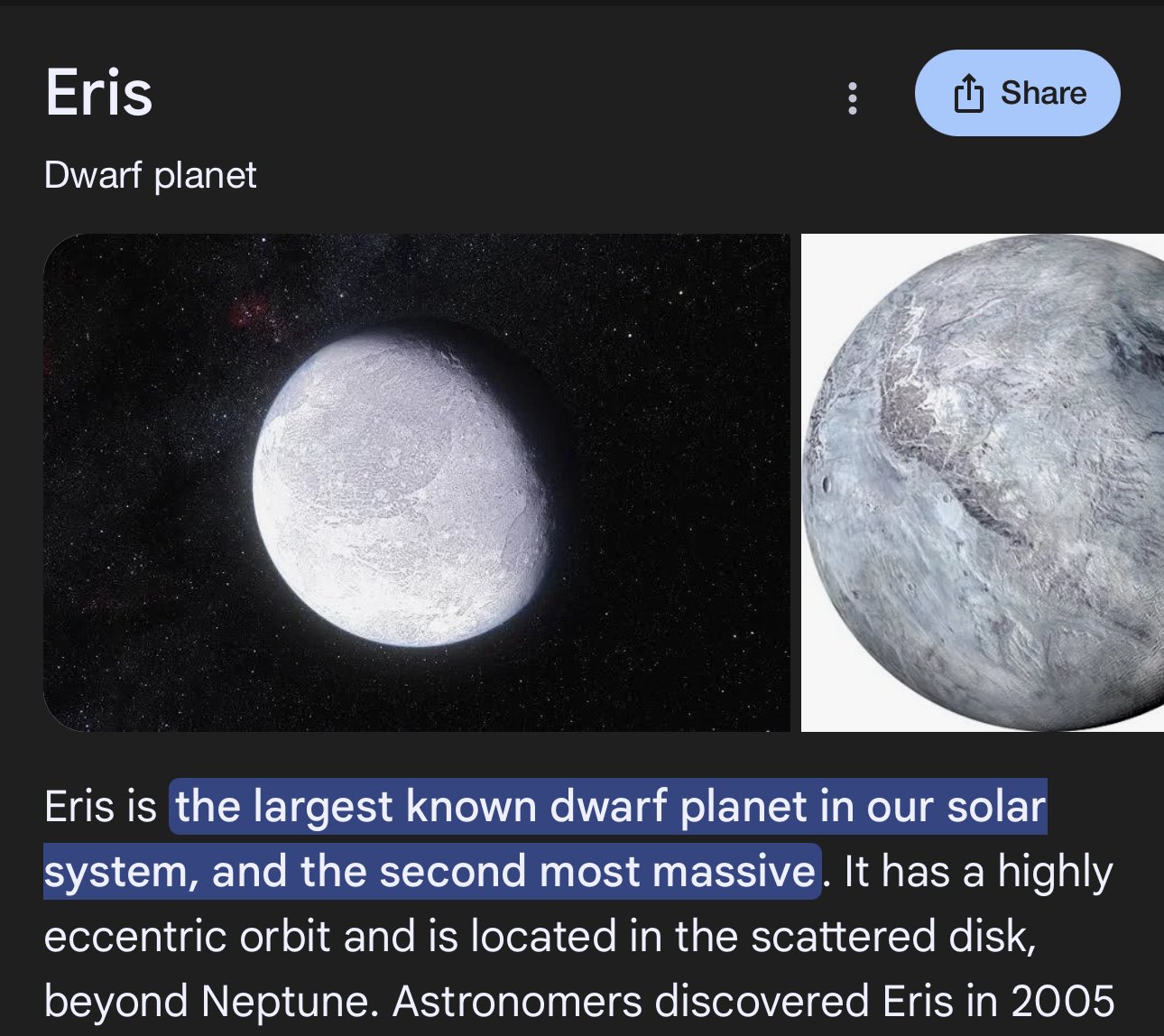 Largest Dwarf Planets