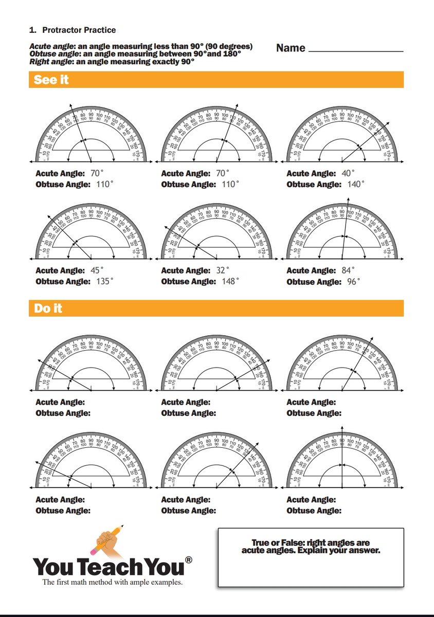 Measuring With A Protractor Worksheet