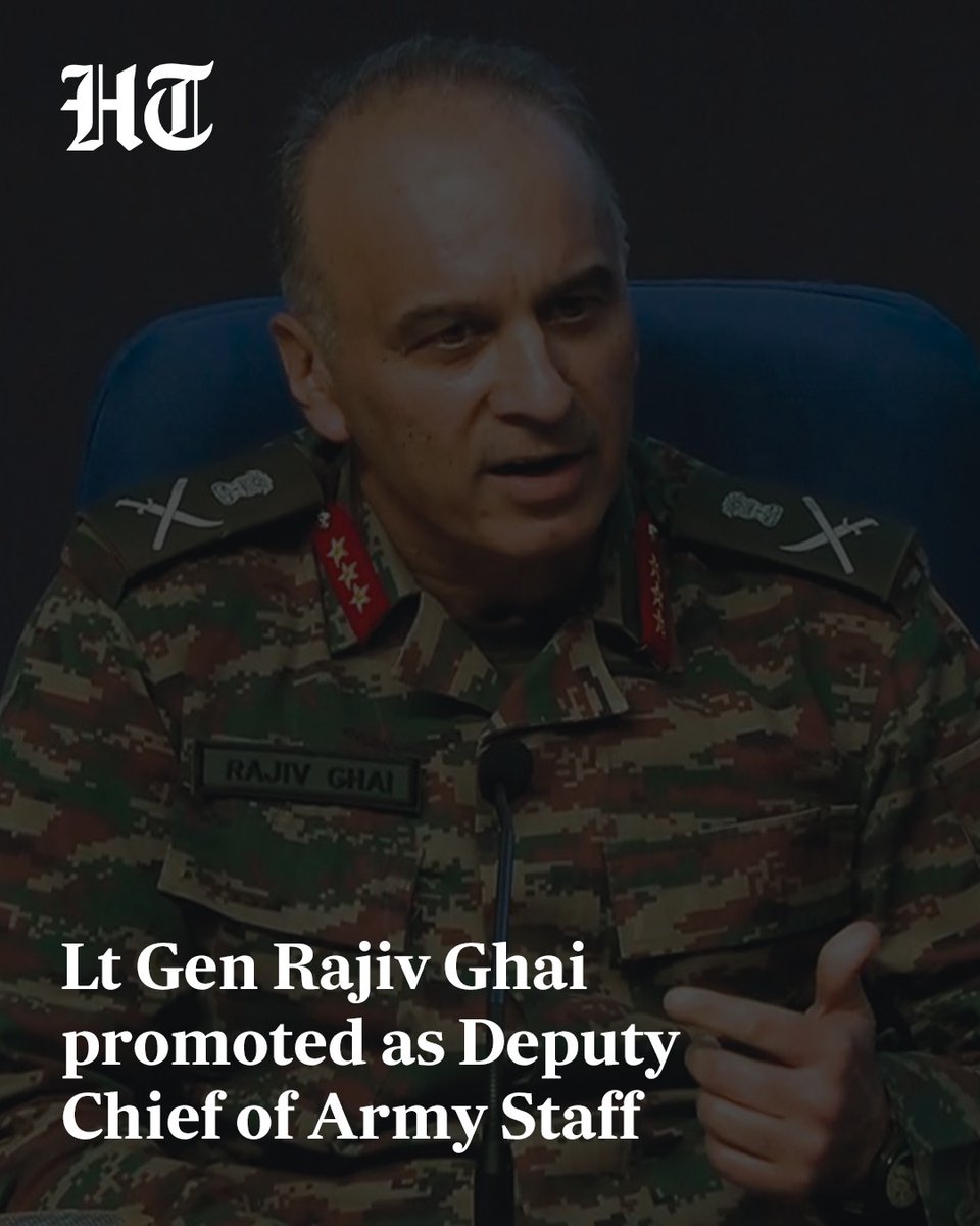 Lt Gen Rajiv Ghai Promoted to General and Deputy Chief of Army Staff ...