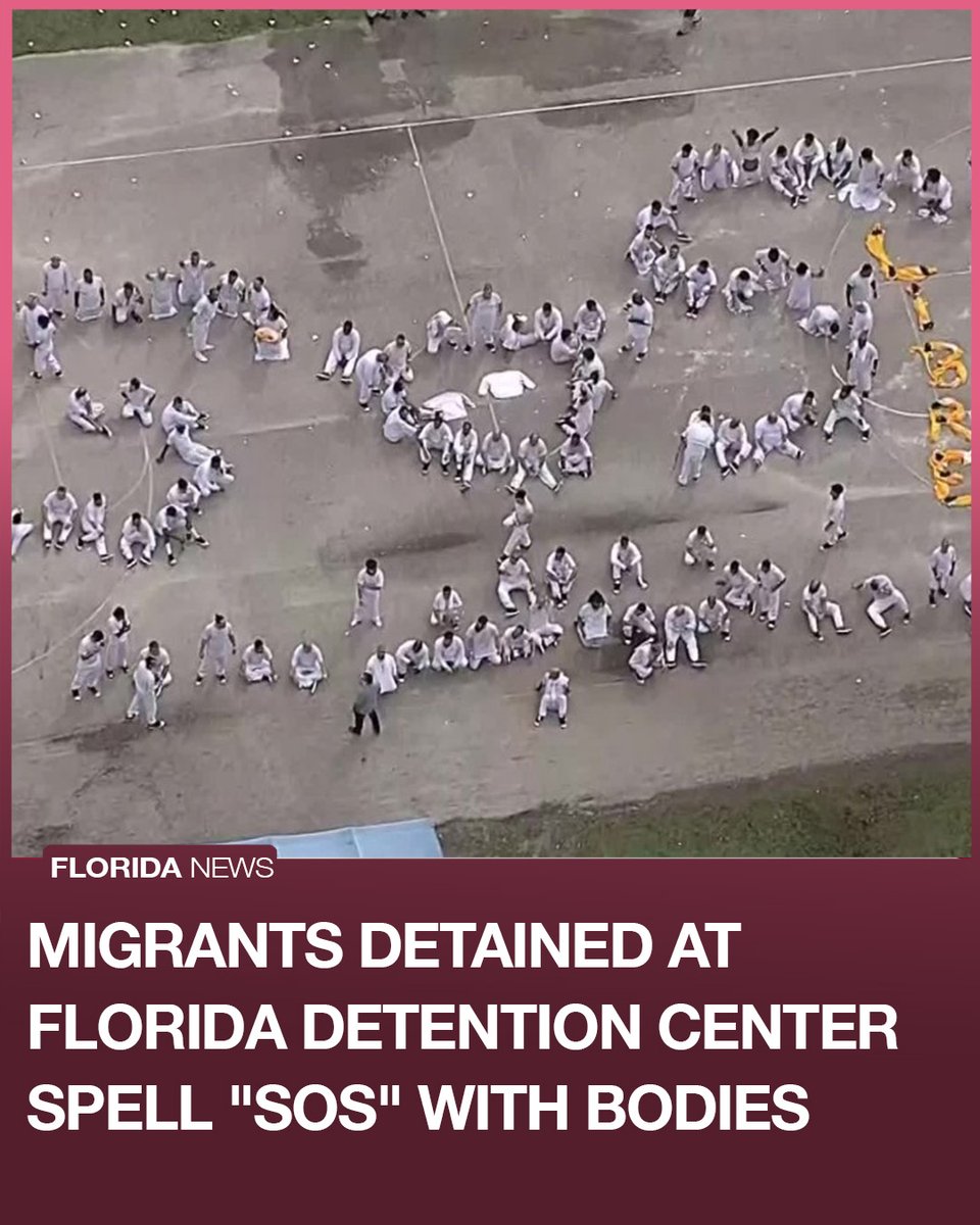 Cuban Detainees Form 'SOS' Protest at Miami's Krome Detention Center ...