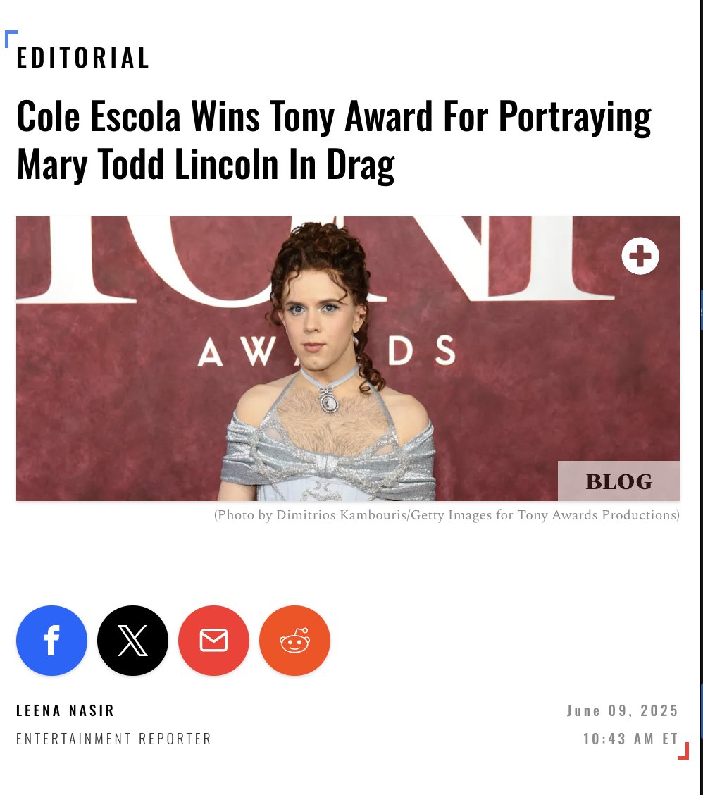 Cole Escola Wins Best Actor Tony Award at 2025 Ceremony Wearing Women’s ...