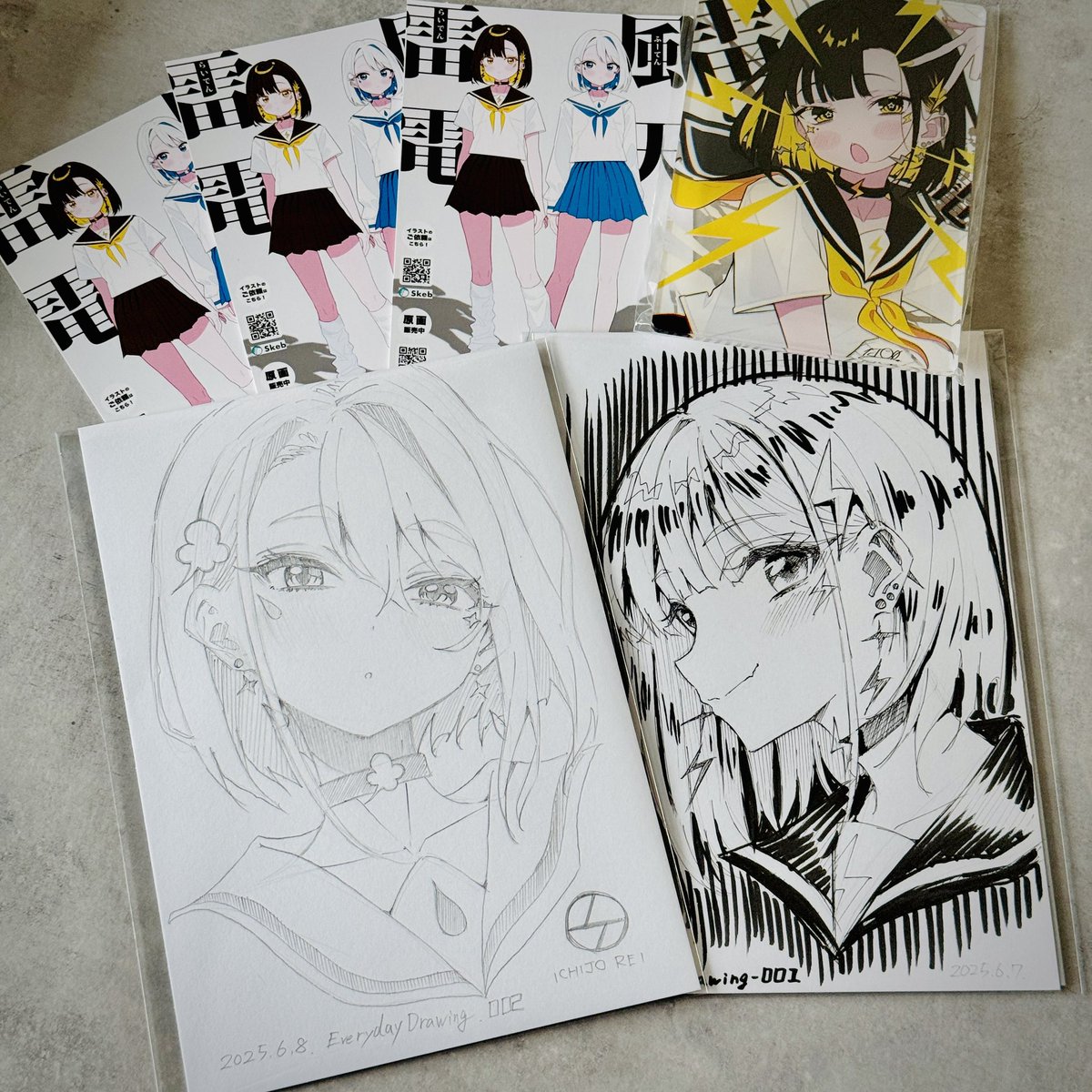 お知らせ📢】 YouTubeで始めた新企画「毎日線画-everyday drawing-」の記念すべき001枚目です」一条レイ＠C106 日曜南1ホール-k21ab-の漫画