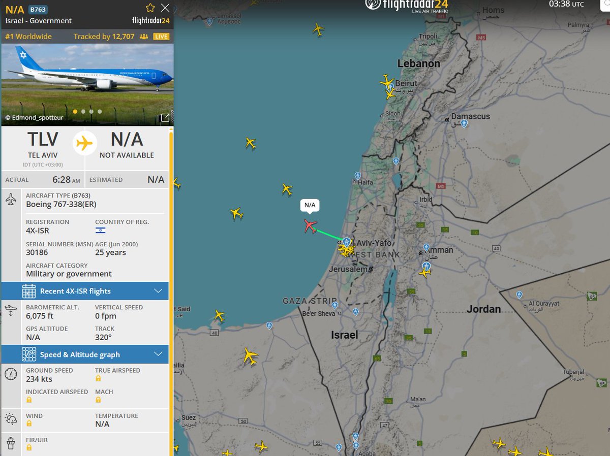 Israel's Wing of Zion Boeing 767 State Plane Departs Ben Gurion Airport ...