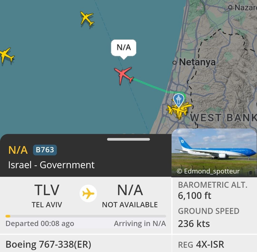 Israel's Wing of Zion Boeing 767 State Plane Departs Ben Gurion Airport ...