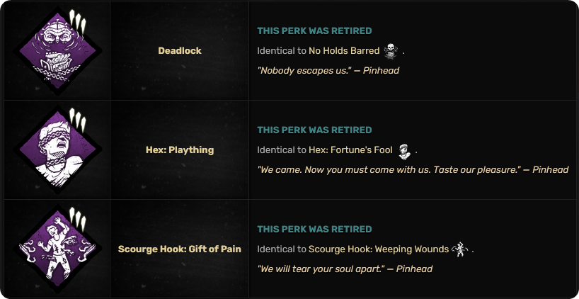 Pinheads Perks Dbd