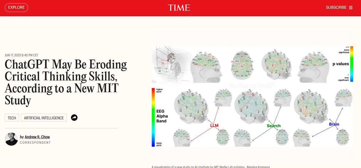 MIT Study Warns Heavy ChatGPT Use Erodes Brain Activity and Memory | DeepNewz Bio
