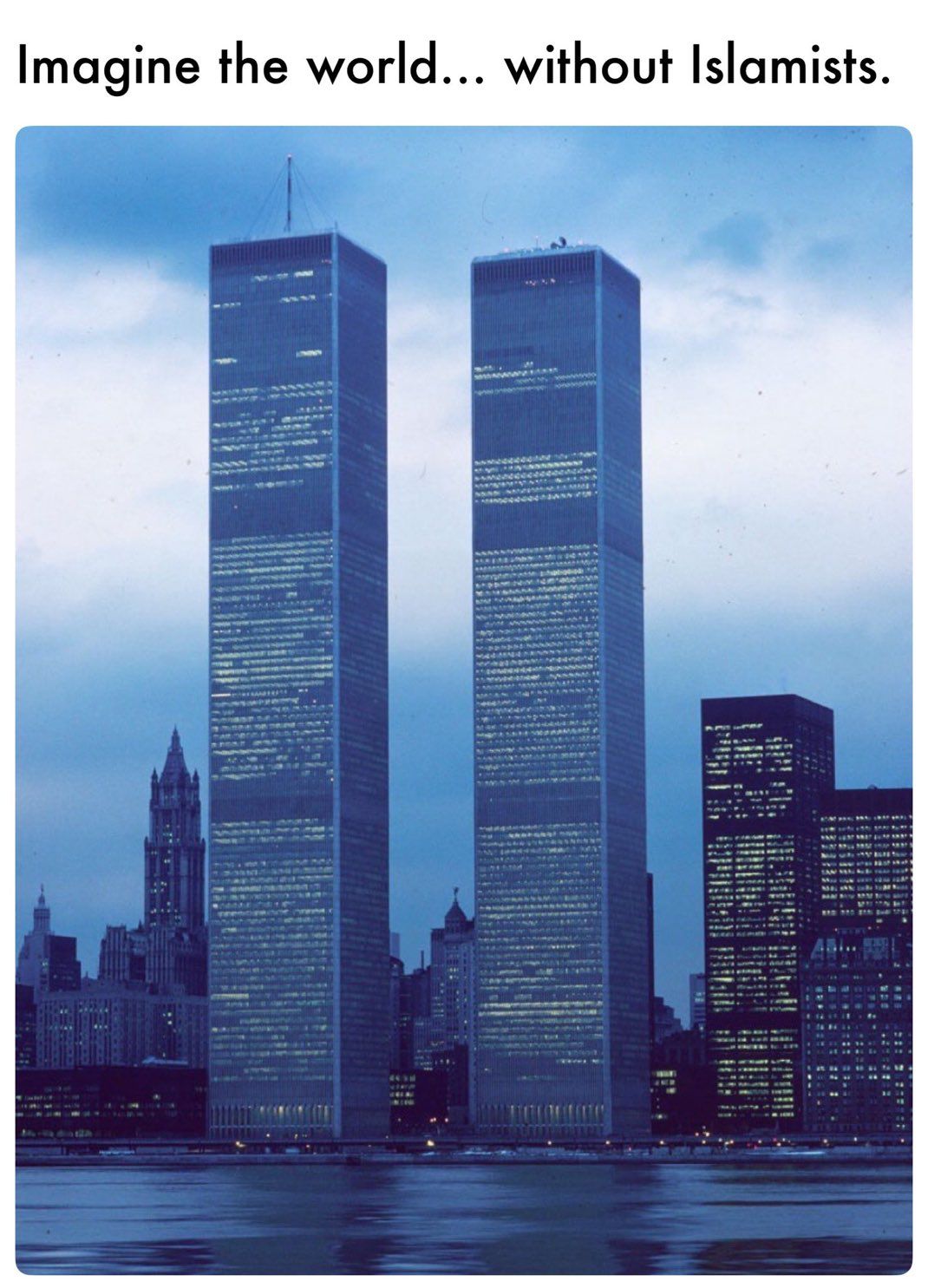 Imagine All The People Living Life In Peace Twin Towers