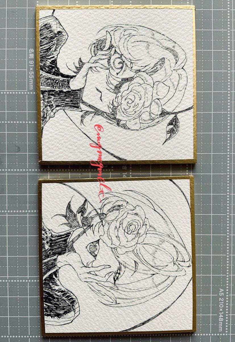 「新作色紙(2枚目)完成🐈‍⬛🐾 #TCM1 」𝚖𝚘𝚘𝚗𝚢.🐋🫧BOOTH通販開始の漫画