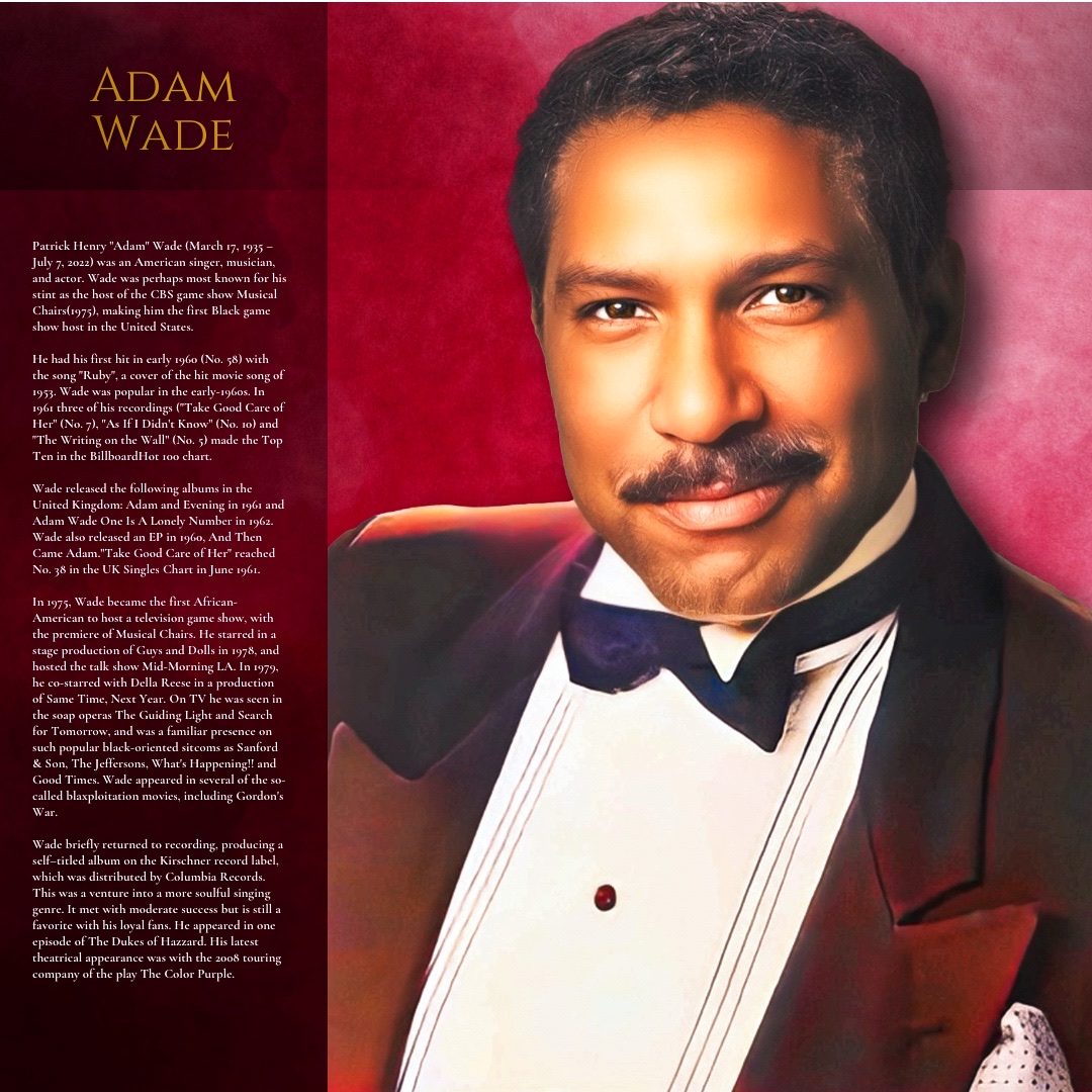 Adam Wade Greatest Hits Adam Wade, Singer/Musician, And First Black