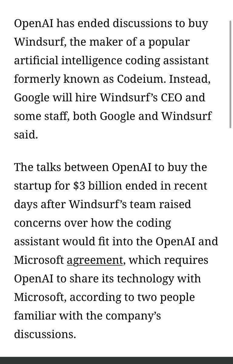 OpenAI’s $3 Billion Windsurf Acquisition Crumbles as Team Joins Google DeepMind | DeepNewz AI ...