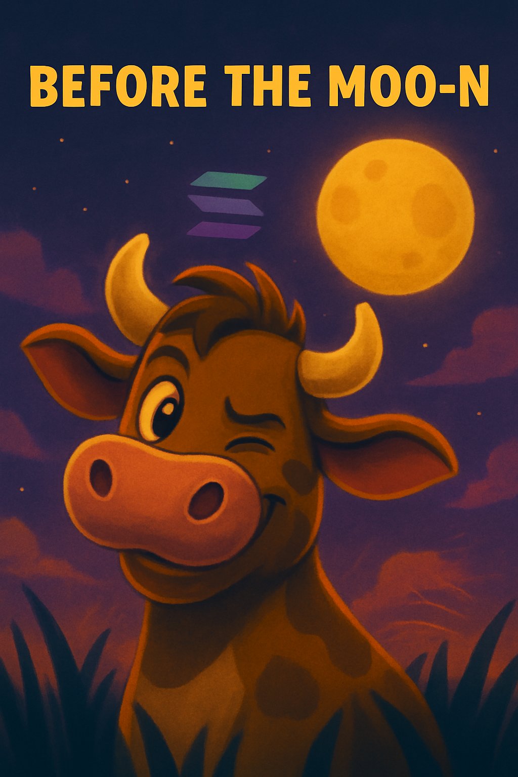 Cartoon Winking Moon