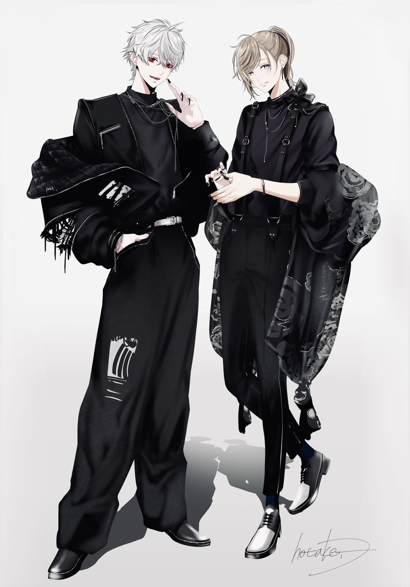 叶(にじさんじ) ,葛葉(にじさんじゲーマーズ) 「#くろのあとりえ #ChroNoiR7周年 #かな絵 #KuzuArt 7周年お」|穂竹 藤丸のイラスト