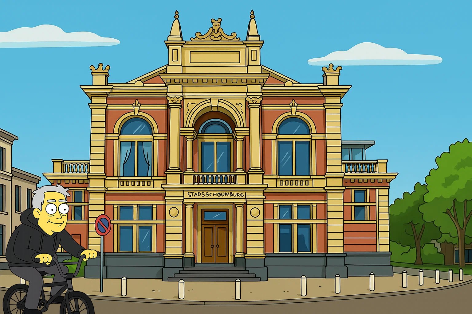 Cartoon Postkantoor Gebouw